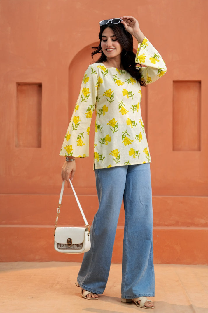 Aurora Bloom Cotton Kurti – Livvasa