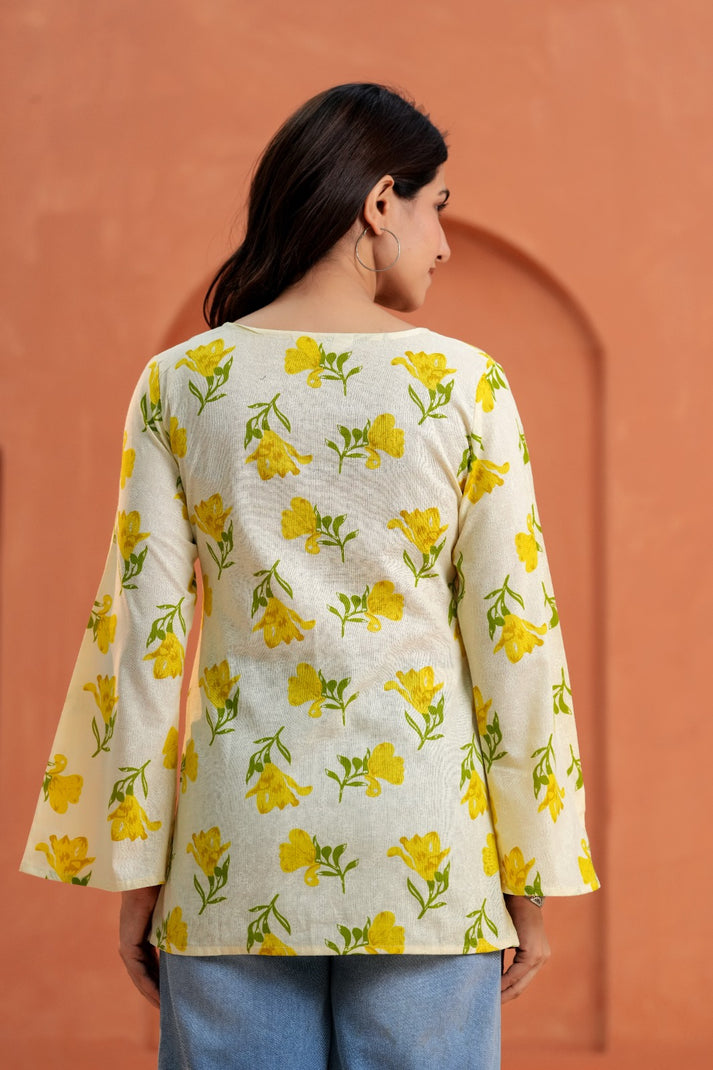 Aurora Bloom Cotton Kurti – Livvasa